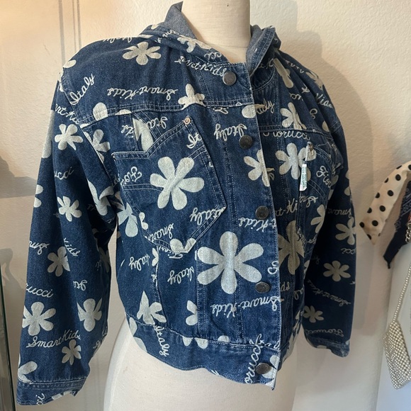 other | Jackets & Coats | Vintage Fiorucci Blue Denim Jacket With White ...